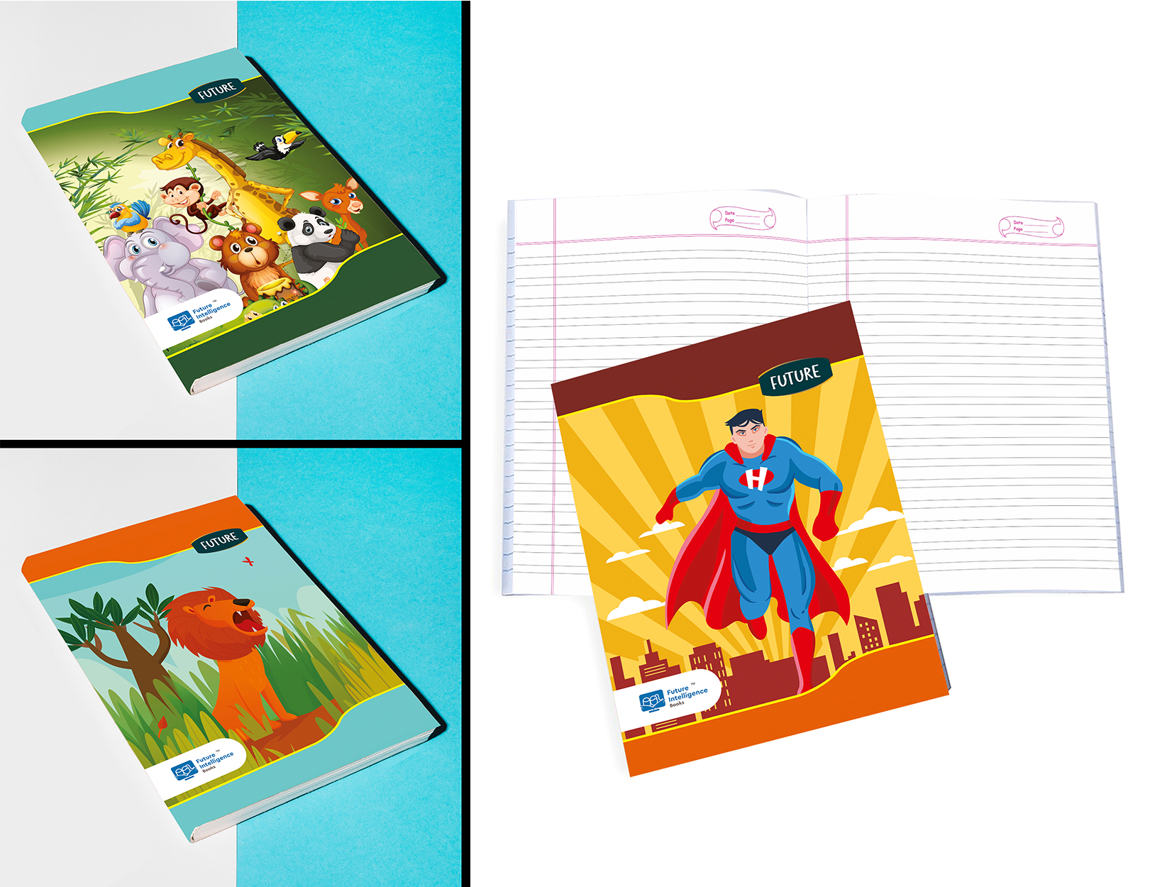 4 Pack Double Rule School Notebooks for Students (160 Pages, 18 X 24 Cm ...